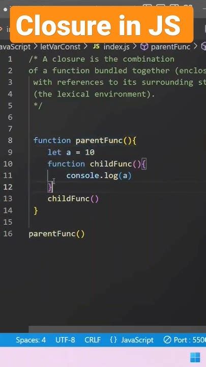 Closure In Javascript ¦ Frontend Interview Question ¦ Advance Javascript Shorts Javascript