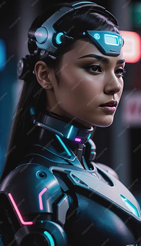 Premium Ai Image Female Futuristic Humanoid Robot Cyborg Android