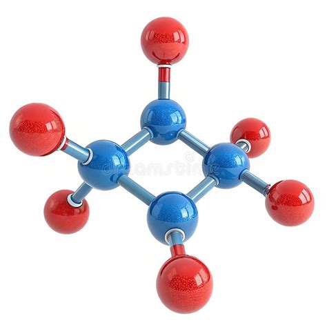 Water Molecule Model In Blue And Red Stock Illustration Illustration