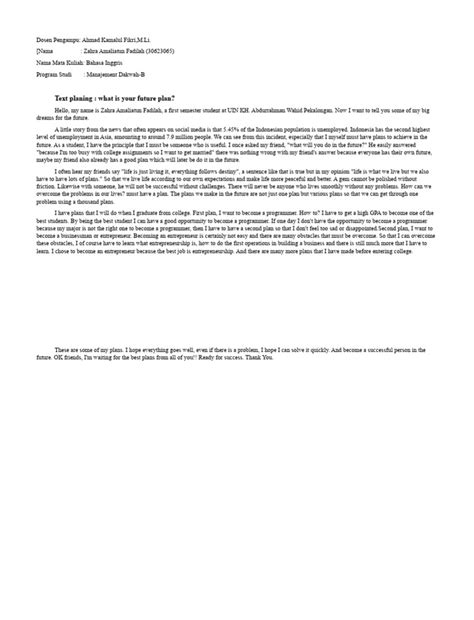 Future Plan Pdf Entrepreneurship