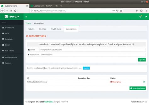 tinycp a lightweight control panel for managing linux systems