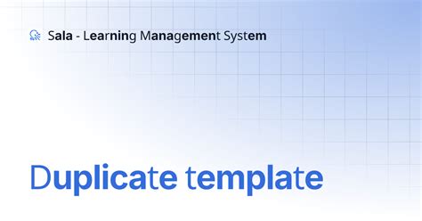 duplicate template sala learning management system
