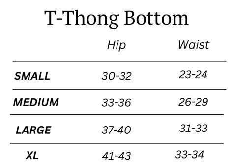 T Thong Bikini Size Chart Micro Gigi