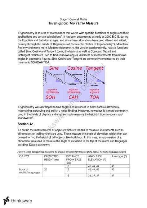 Trigonometry Di General Mathematics Year 11 Sace Thinkswap