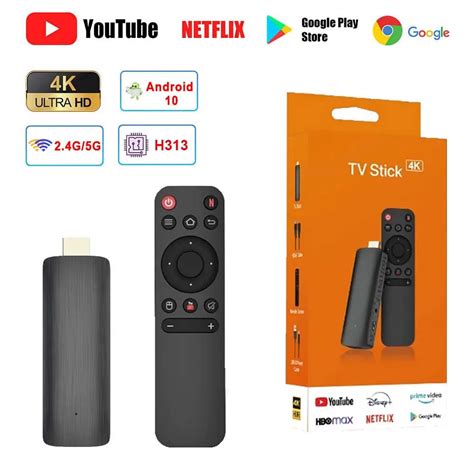 H313 안드로이드 10 Tv 스틱 4k 1080p Hdr 와이파이 6 24g 58g 스마트 Tv 스틱 구글