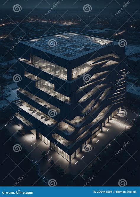 Modern Architecture Of A Cutting Edge Research Center Ai Generated Stock Illustration