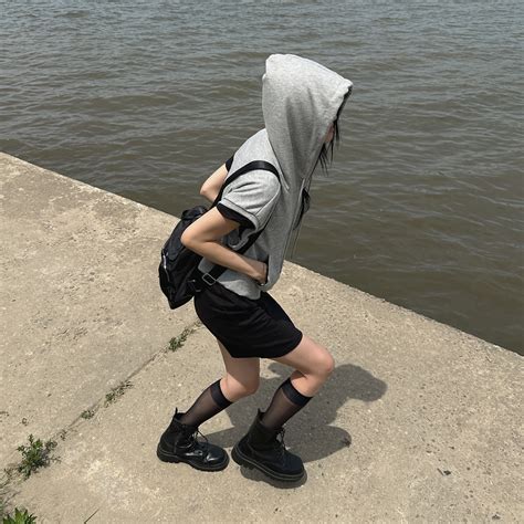 캡소매 너드룩 레이어드 후드집업 조끼 에이블리