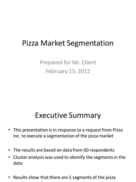 Pizza Market Segmentation Pdf Cluster Analysis Market Segmentation