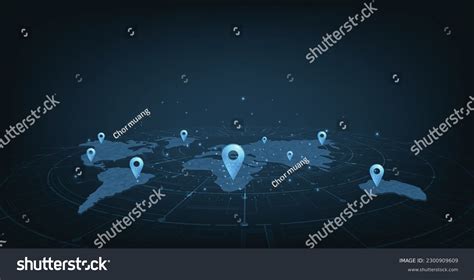 Concept Image Gps Positioning System Globalimage Stock Vector Royalty Free