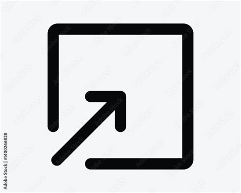 Open New Window Tab Outline Line Arrow Icon Sign Symbol Pointer File