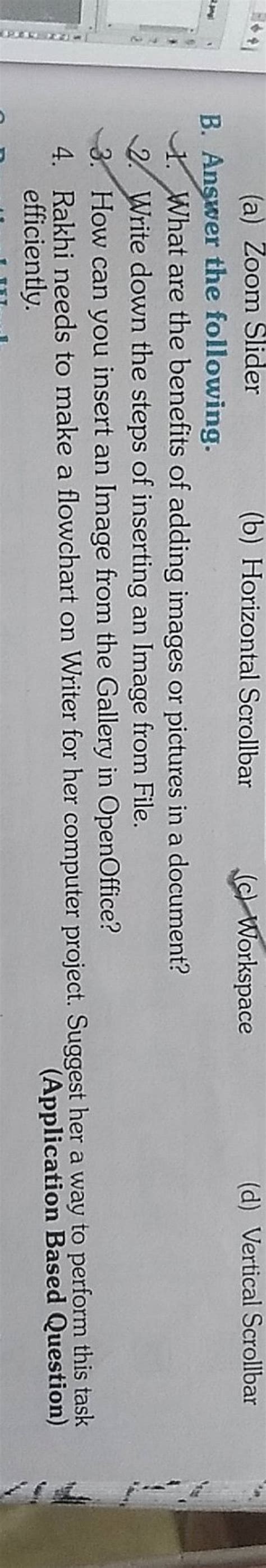 Answer The Following D Vertical Scrollbar Filo