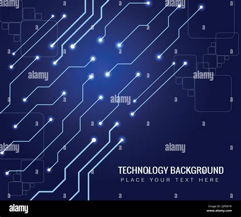 Technology Background With Circuit Board Elements Vector Illustration
