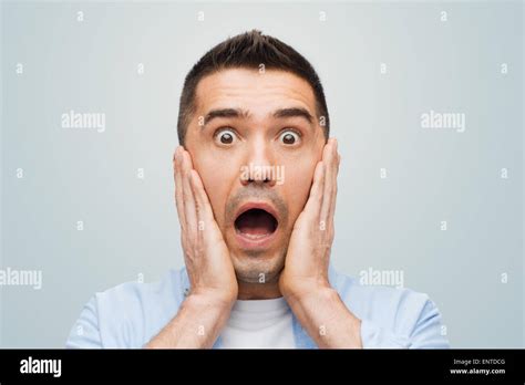 Scared Man Shouting Stock Photo Alamy