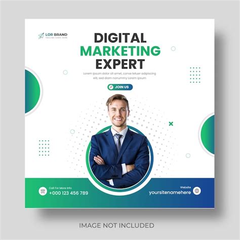 디지털 마케팅 소셜 미디어 게시물 배너 디자인 템플릿 프리미엄 벡터