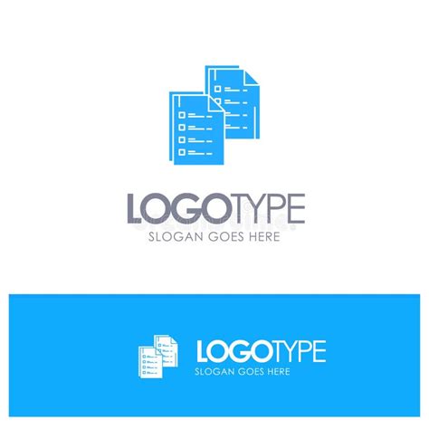 Document Analytics Data Copy Paper Resume Blue Solid Logo With Place For Tagline Stock