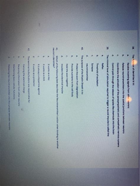 Solved The Function Of Dendrites Is To Receive Chegg