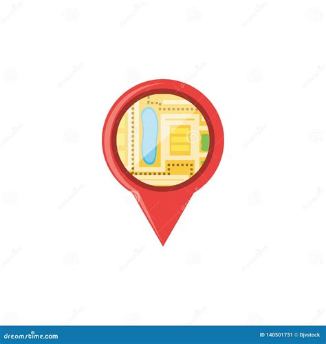 Pin Pointer Location With Map Guide Stock Vector Illustration Of Isolated Graphic 140501731