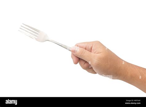 Hand Holding Fork Clipping Path Hi Res Stock Photography And Images Alamy