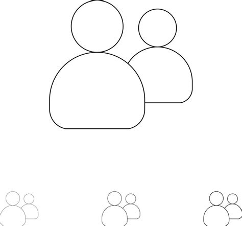 Friends Group Users Team Bold And Thin Black Line Icon Set 15495319