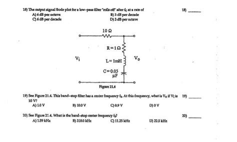 Solved 18 18 The Output Signal Bode Plot For A Low Pass