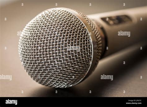 Studio Microphone Lying On The Table Close Up Stock Photo Alamy