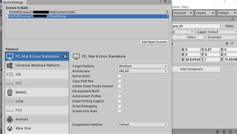 Build Button Is Unreachablle Not Even Show Up In Build Settings Window Unity Engine Unity