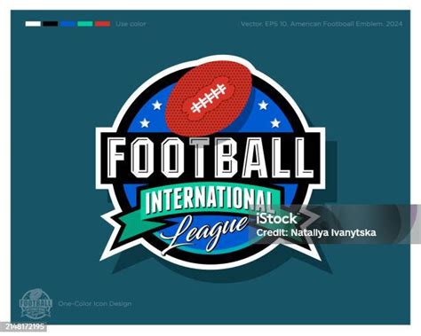 미식 축구 아이콘 축구 엠블럼 리본과 별이 있는 원 안의 공 Id 및 앱 아이콘입니다 Championship에 대한 스톡 벡터 아트 및 기타 이미지 Istock
