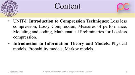 Unit 1 Introduction To Data Compression Pdf