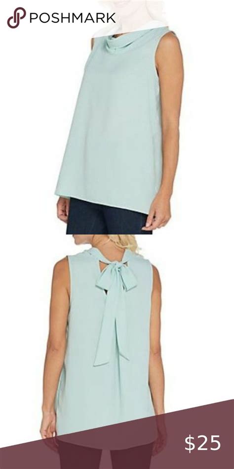 Brooke Shields Timeless Woven Top Back Tie Detail Tops White Short