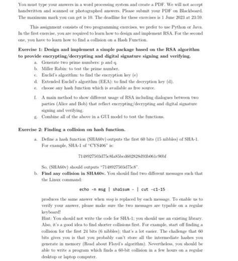 Solved You Must Type Your Answers In A Word Processing