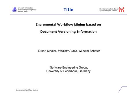 pdf incremental workflow mining based on document versioning information