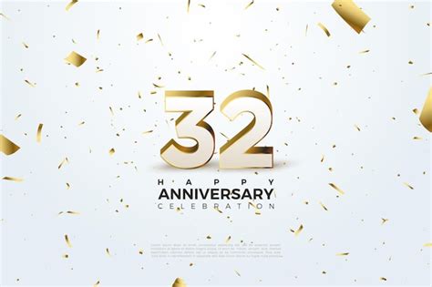 Premium Vector Happy 32nd Anniversary