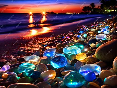 Premium Ai Image Beautiful Colored Pebbles On Beach