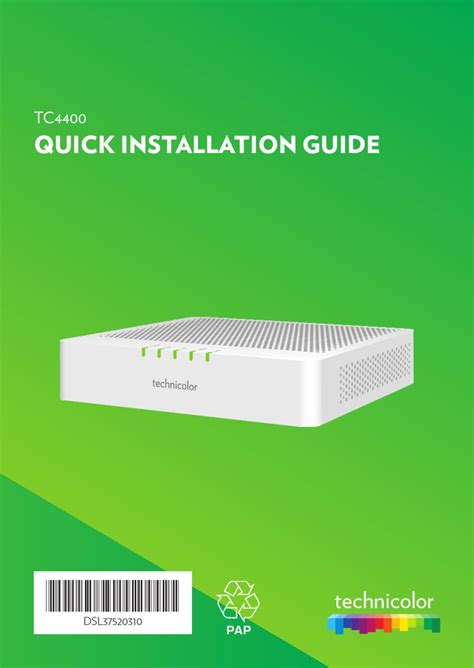 Technicolor Tc4400 Quick Installation Manual Pdf Download Manualslib