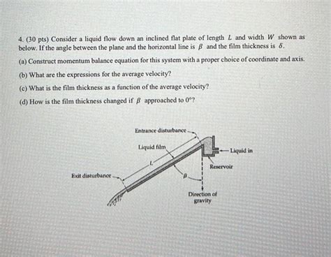 Solved 4 30 Pts Consider A Liquid Flow Down An Inclined