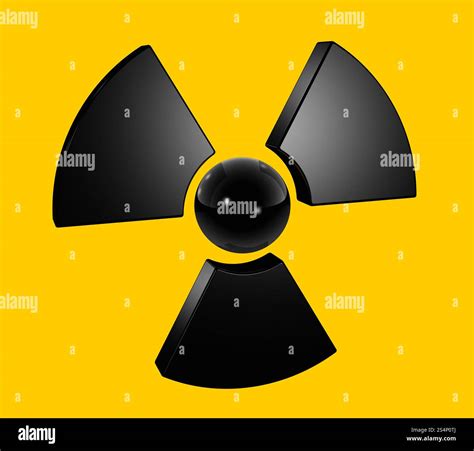 3d Radioactive Symbol Isolated On Yellow 3d Radioactive Symbol Stock
