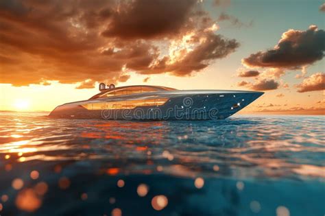 A Vessel From The Future Is Navigating Across The Ocean Created By Artificial Intelligence