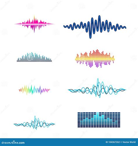 Vector Digital Music Equalizer Audio Waves Design Template Audio Signal Visualization Signal