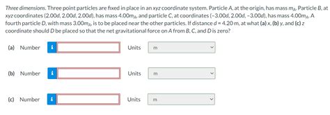 solved three dimensions three point particles are fixed in