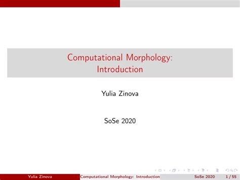 PPT Computational Morphology Introduction Yulia Zinova SoSe PowerPoint Presentation