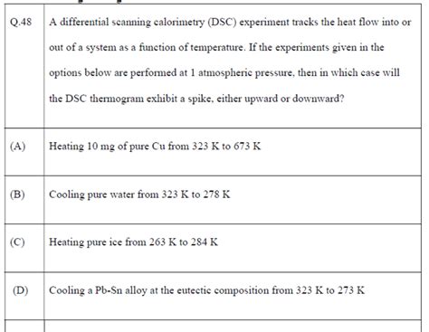 Solved Q 48 A Differential Scanning Calorimetry DSC Chegg Com