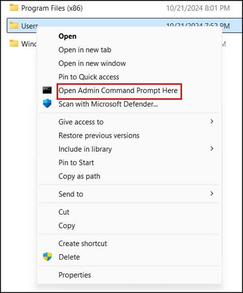 Add An Open Administrative Command Prompt From Here Right Click Menu Option