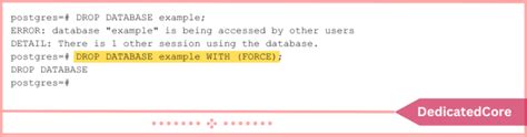 To Drop A Database In PostgreSQL Command Line Options