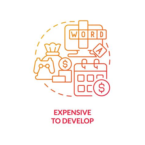 Expensive To Develop Red Gradient Concept Icon Financial Side Gamification Challenges In E