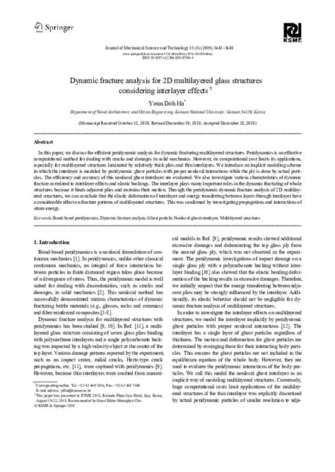 Pdf Dynamic Fracture Analysis For 2d Multilayered Glass Structures Considering Interlayer Effects