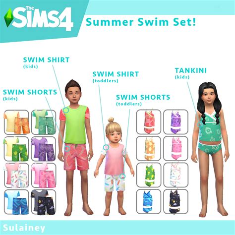 Sulainey Sims4 Cc Summer Swim Set