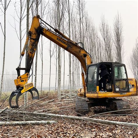 Rotating Tree Shear Harvester For Excavator Hydraulic Wood Cutter With Grapple Log Grapple
