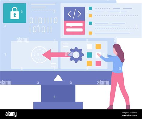 software testing icon vector programmer at work stock vector image