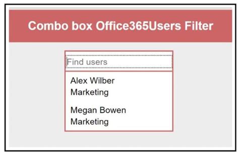 Power Apps Combo Box Search Office365users