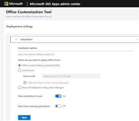 configuring xml file for microsoft office applications